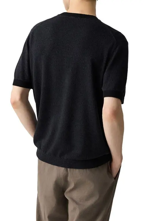 Theory Linen & Silk Crewneck Tee - Black