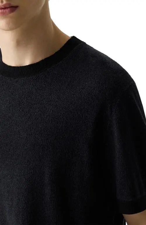 Theory Linen & Silk Crewneck Tee - Black