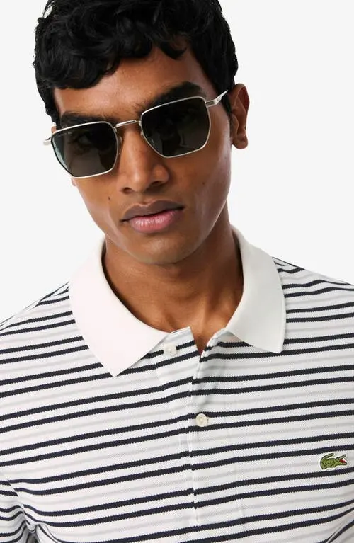 Lacoste Essentials Regular Fit Cotton Piqué Polo - Blackbird/flour