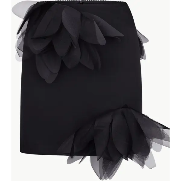 MALVA FLOREA Floral-appliqué Mini Skirt - Black
