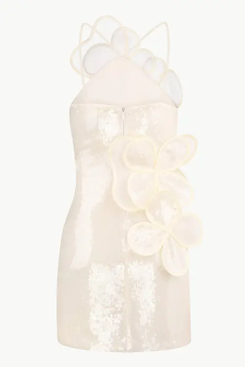 MALVA FLOREA Sequin Mini Dress With Floral Appliqués