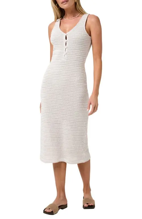 Travis Mathew Beach Club Cover-up Midi Dress - Soft Taupe Multi