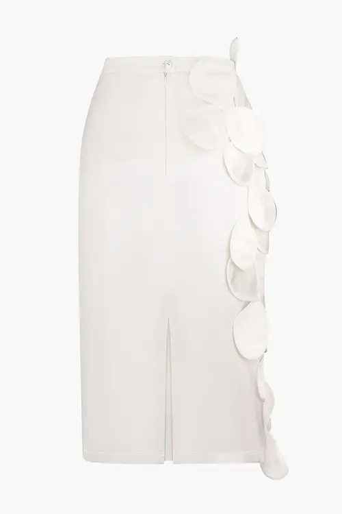 MALVA FLOREA Below-knee Bridal Skirt With Floral Appliqués