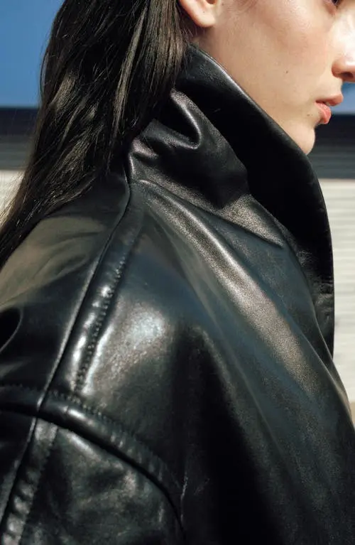 Mango Oversized Leather Jacket
