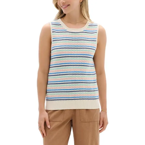 HATLEY Kate Stripe Cotton Sweater Vest