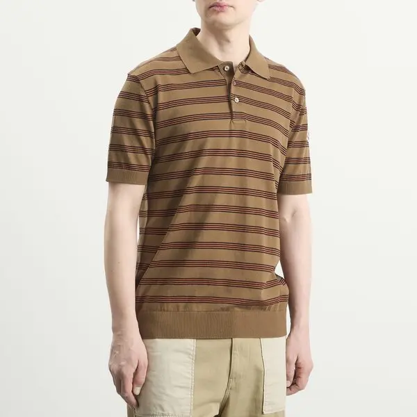 Moncler Stripe Short Sleeve Knitted Polo