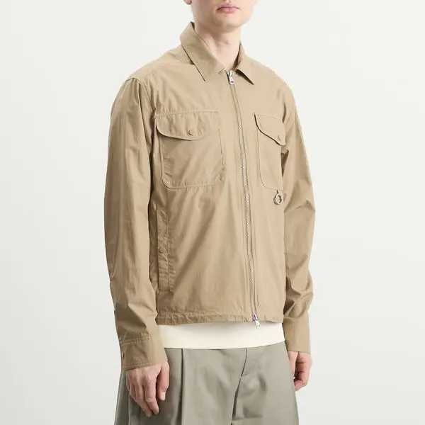 Moncler Zip Up Shirt Jacket - Tan