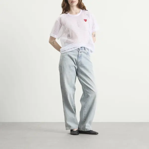 Play Comme Des Garcon Mesh T-shirt With Emblem