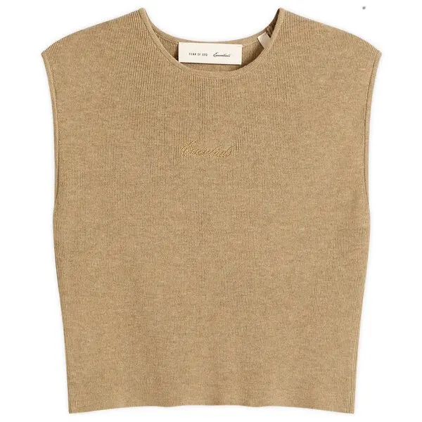 Fear Of God Signature Rib Knit Croptop - Dune