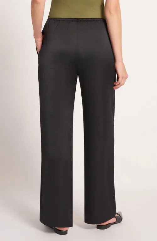 Matty M. Roselle Drawstring Satin Pants - Black