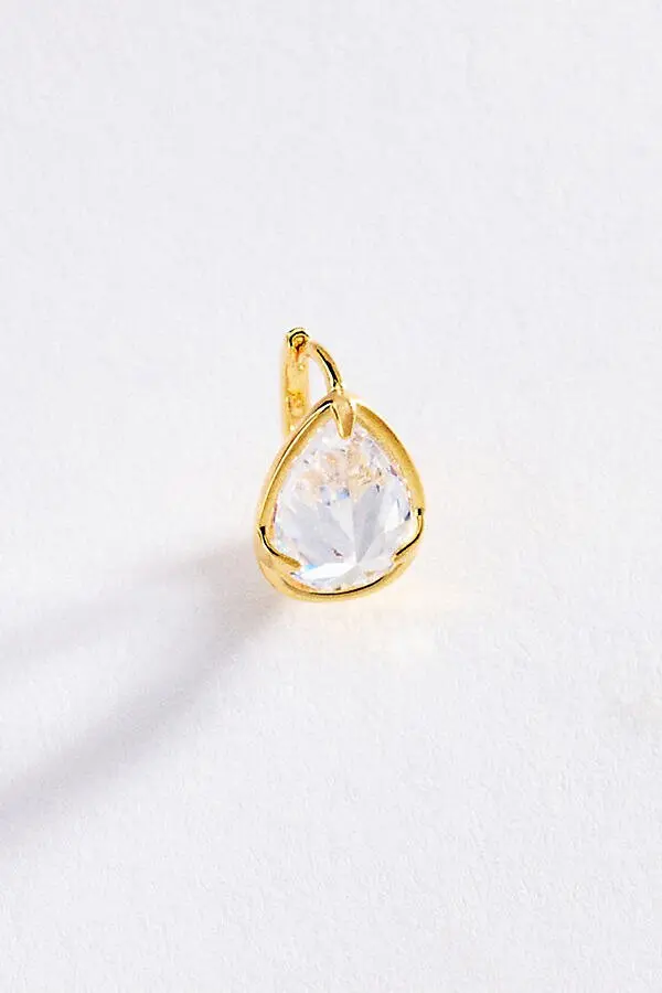 Anthropologie Pear-cut Crystal Hoop Earrings