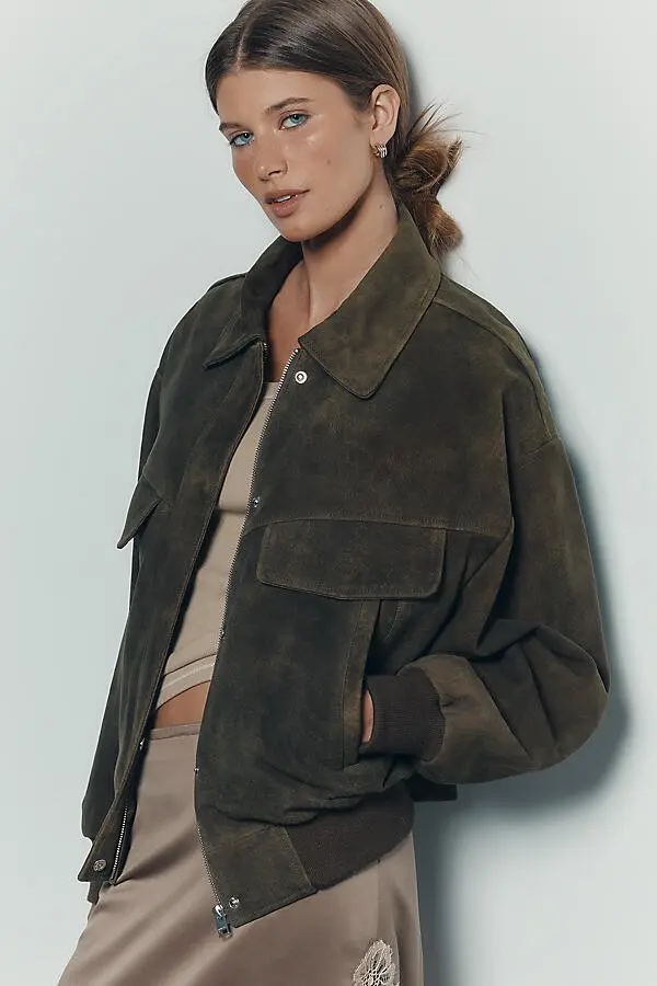 LAMARQUE Trevanna Suede Jacket - Brown
