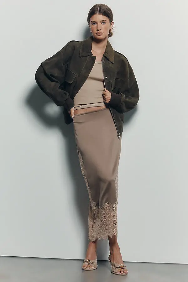 LAMARQUE Trevanna Suede Jacket - Brown