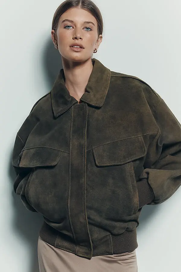 LAMARQUE Trevanna Suede Jacket - Brown