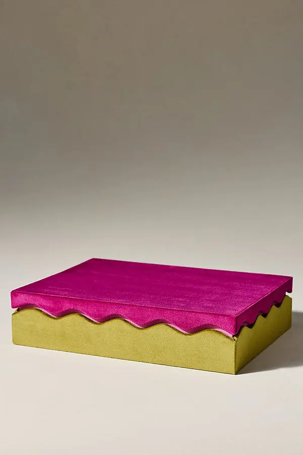 ARIEL GORDON Scalloped Floret Jewelry Box - Purple/green
