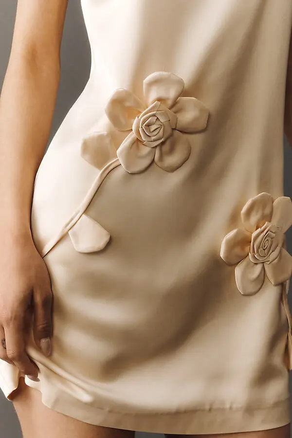 Buy Astr The Label Marigold 3d Floral Appliqué Mini Dress - White At 39% Off