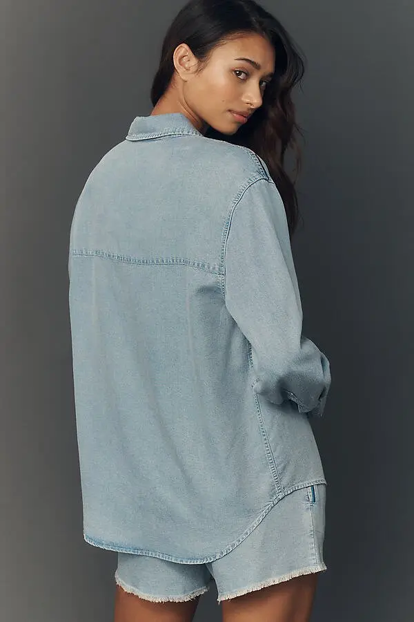 Spiritual Gangster Solstice Chambray Buttondown Shirt - Medium Denim