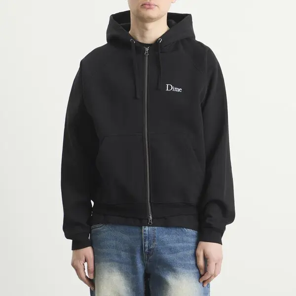 DIME Classic Logo Zip Hoodie - Black