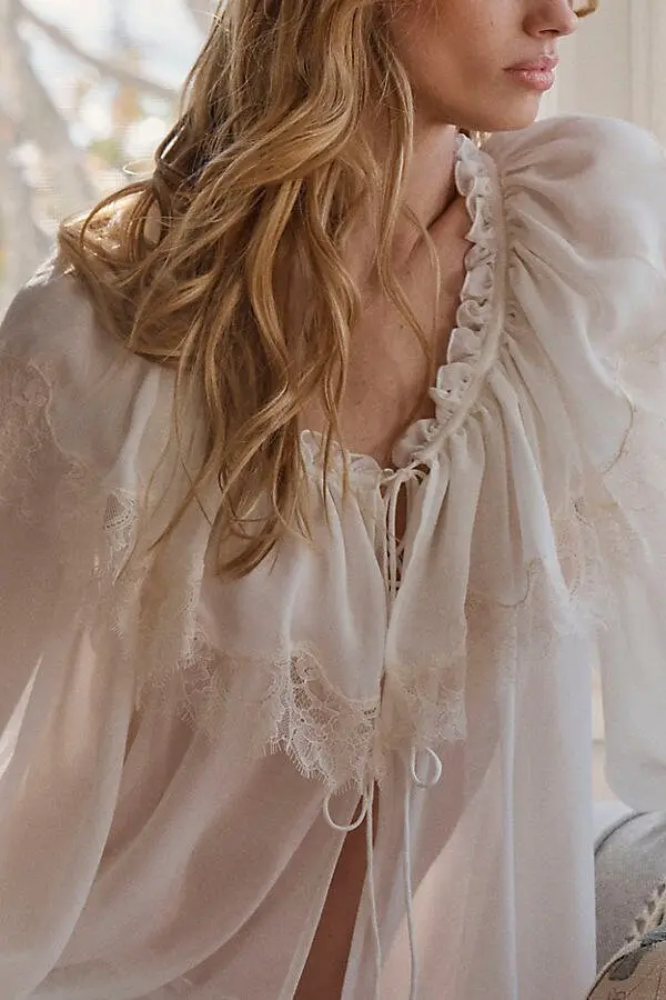 For Love & Lemons Chante Sheer Robe