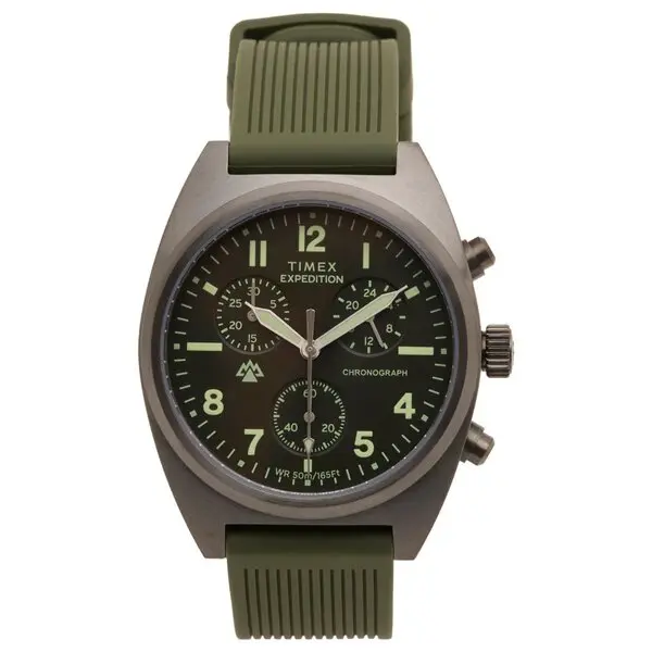 TIMEX Expedition Capstone Chronograph Watch With Stainless Steel Case And Silicone Strap - Green