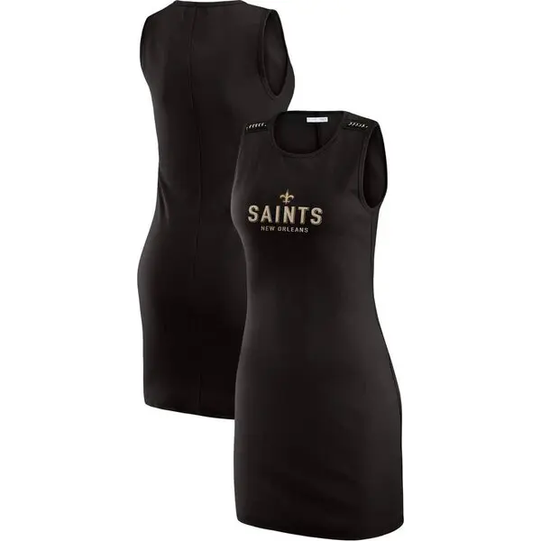 WEAR BY ERIN ANDREWS X Gracie Hunt New Orleans Saints Ribbed Tank Dress - Black