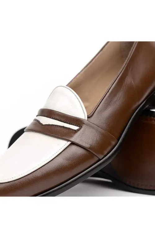 ZELLI ITALIA Alba Penny Loafer - Cognac/cream