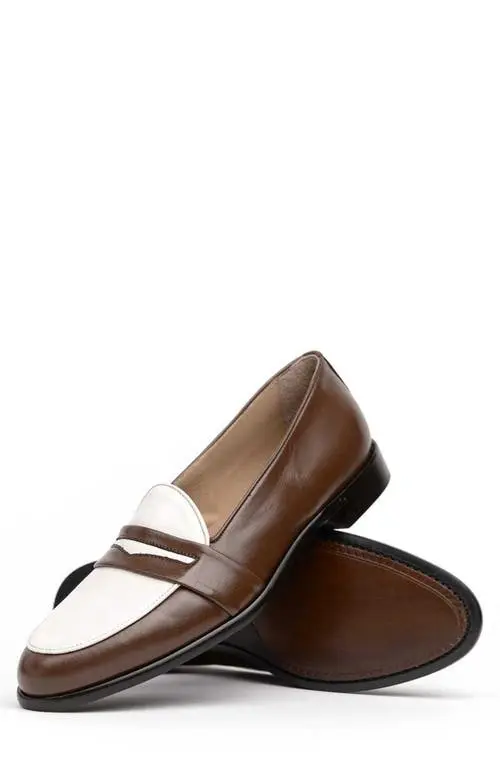 ZELLI ITALIA Alba Penny Loafer - Cognac/cream