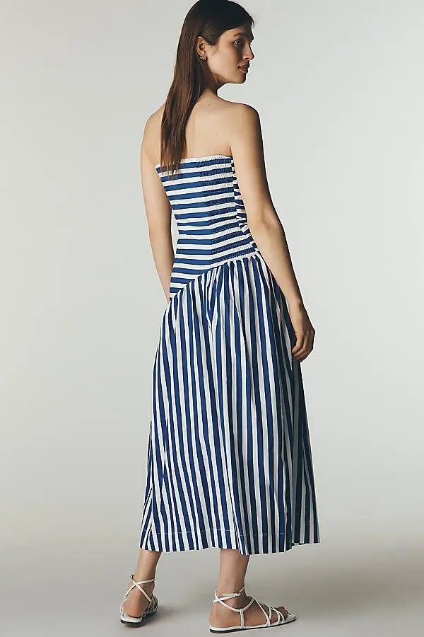SWF Petite 100% Cotton Strapless Midi Dress