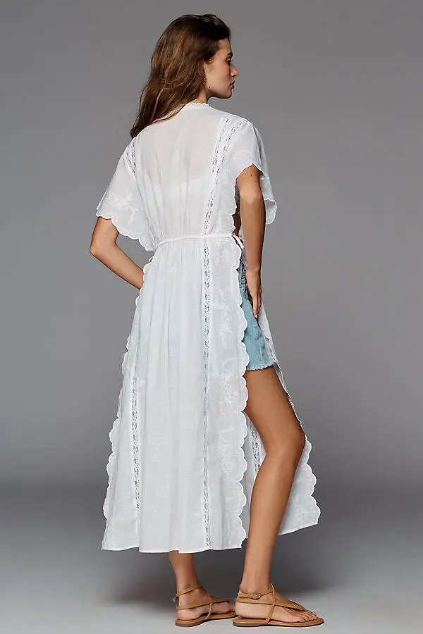 Anthropologie 100% Cotton Lace Maxi Tunic Top