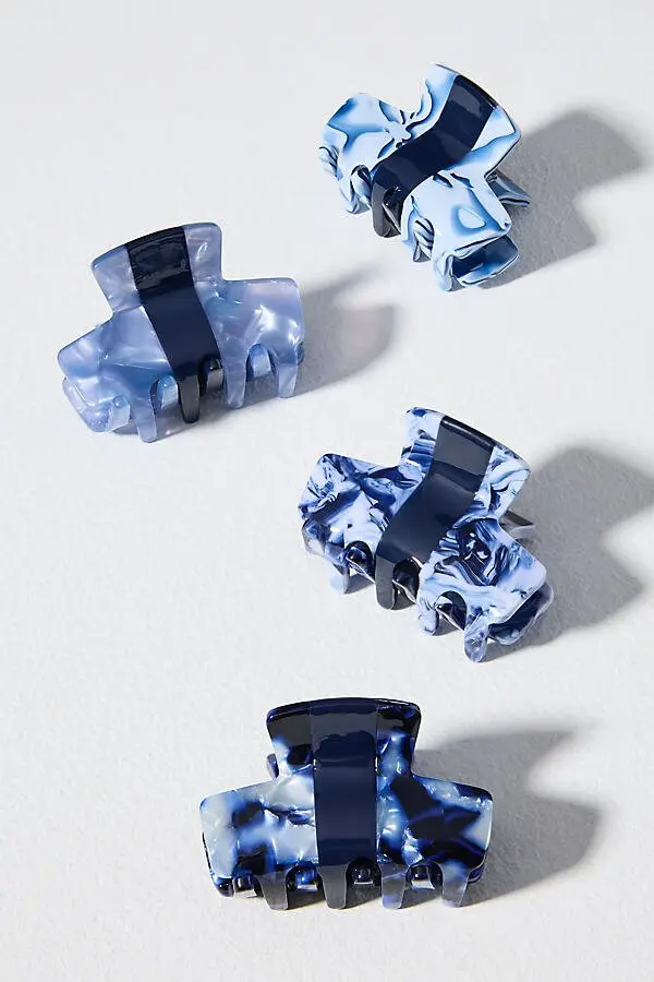 Anthropologie Mi Claw Clips, Set Of 4 - Blue
