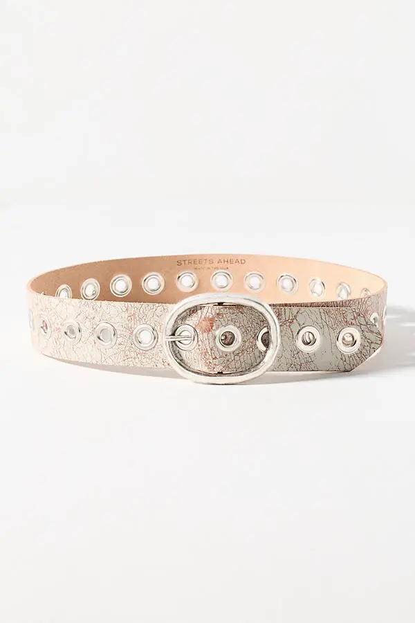 Streets Ahead Eyelet Belt - White Floral