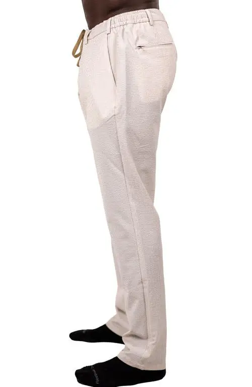 MACEOO Marthyr Tapered Leg Drawstring Pants - White
