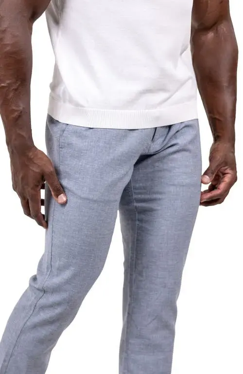 MACEOO Tapered Leg Drawstring Pants - Blue