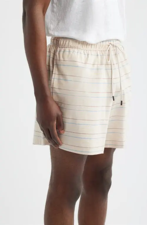 Daniel Buchler Washed Stripe Cotton Lounge Shorts