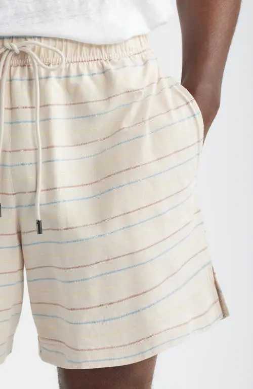 Daniel Buchler Washed Stripe Cotton Lounge Shorts