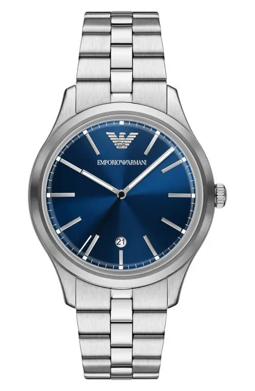 Emporio Armani Three-hand Stainless Steel Bracelet Watch - Silver