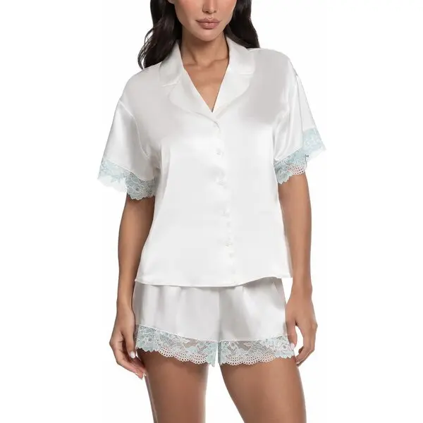 IN BLOOM BY JONQUIL Lillie Lace Trim Satin Shorts Pajamas - Ivory