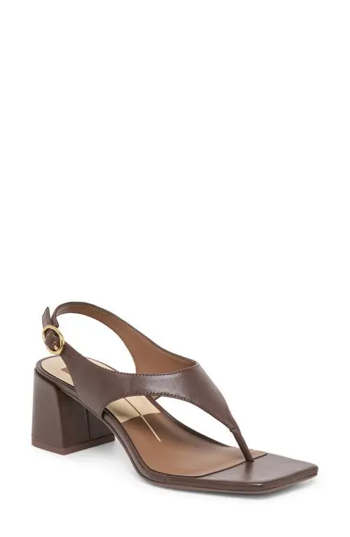 Dolce Vita Yves Block Heel Sandal - Dark Chocolate Leather