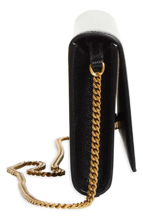 Saint Laurent Kate Leather Clutch On A Chain - Noir
