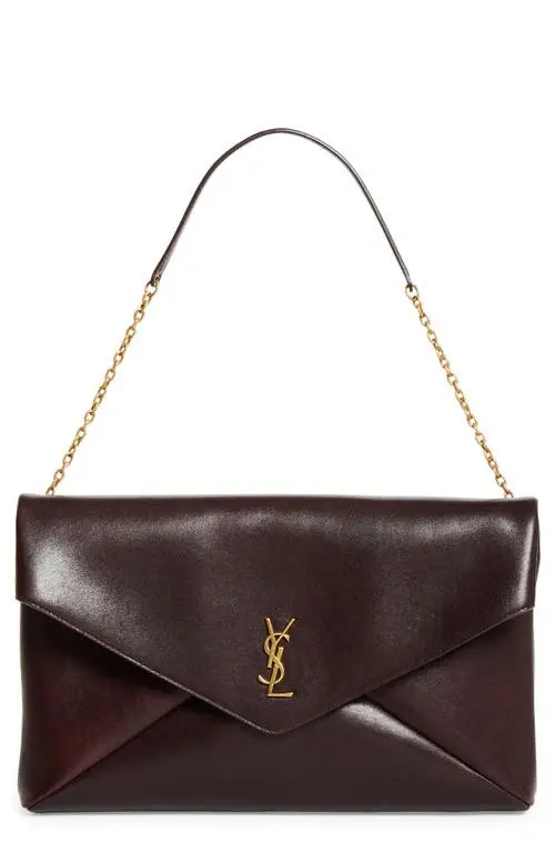 Saint Laurent Xxl Cassandre Envelope Shoulder Bag - Rouge Cabernet