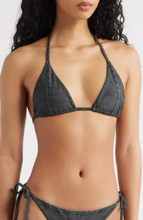 Rag & Bone Miramar Faux Denim Bikini Top - Washed Black