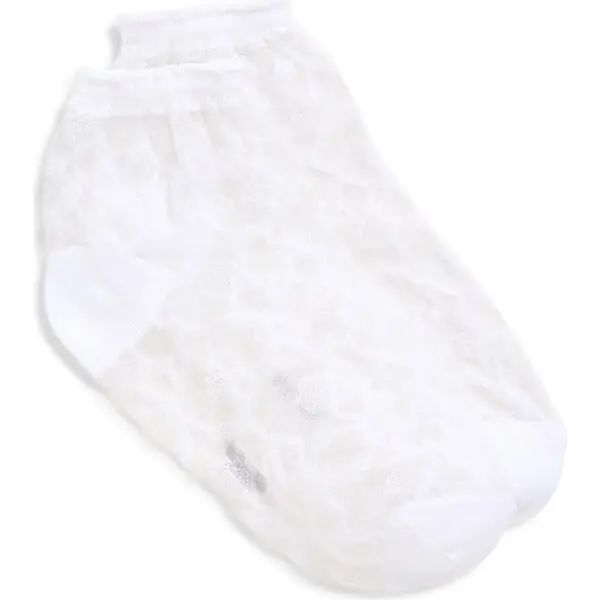 STEMS Sydney Sheer Lace Quarter Socks - White