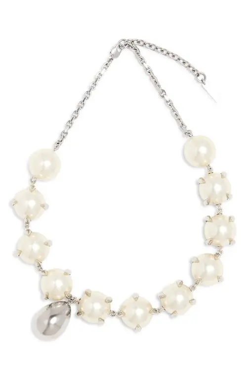 Givenchy Spiky Faux Pearl Necklace - Ivory/silver