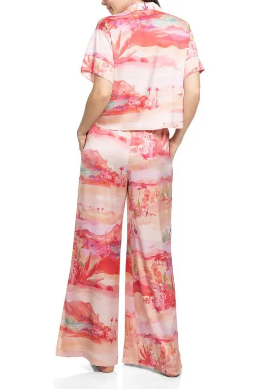 MIDNIGHT BAKERY Print Satin Pajamas - Pink