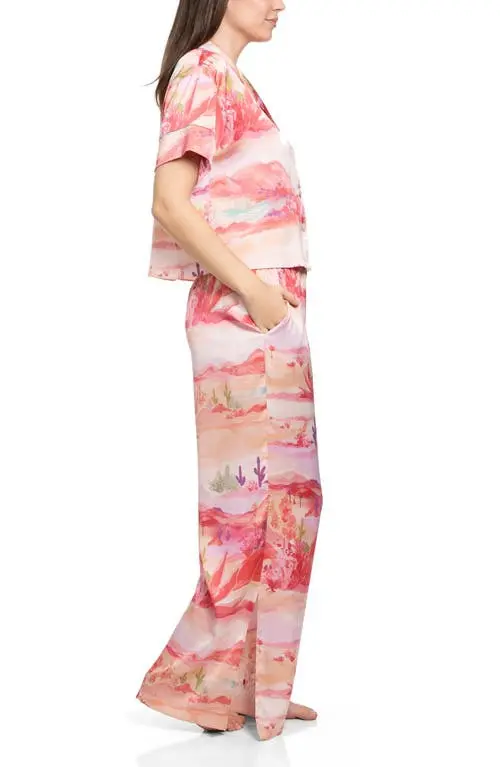 MIDNIGHT BAKERY Print Satin Pajamas - Pink