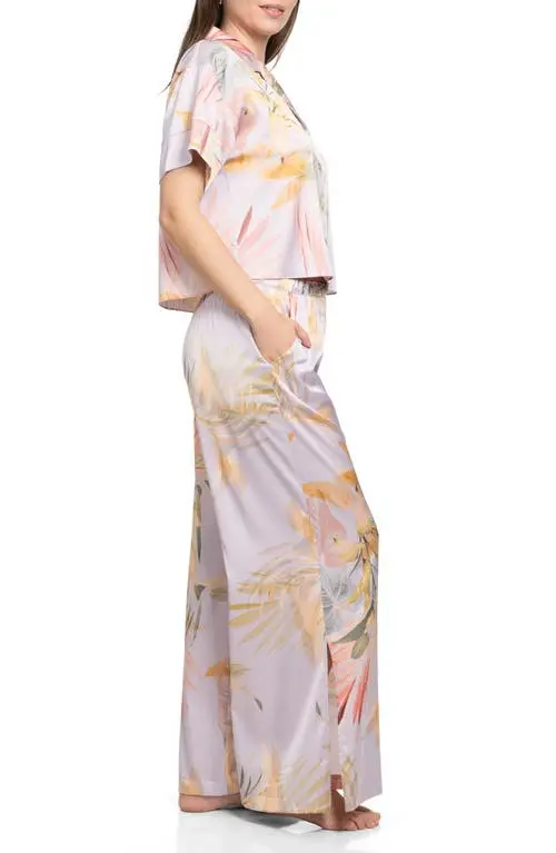 MIDNIGHT BAKERY Print Satin Pajamas - Purple
