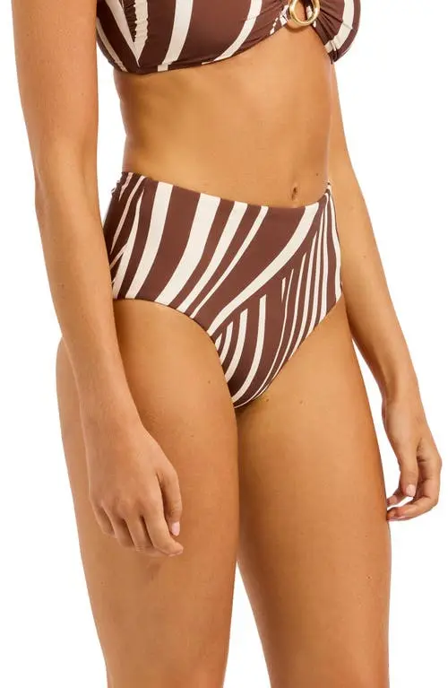 Seafolly High Waist Striped Bikini Bottom