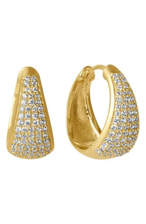 DEAN DAVIDSON Margaux Pavé Hoop Earrings - White Topaz/gold