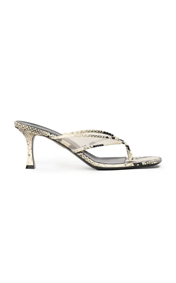BRITT NETTA Seline Mesh Kitten Heel Sandals - Python