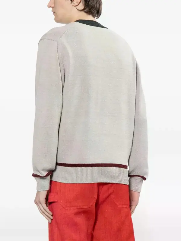 Junya Watanabe House-intarsia Sweater - Grey